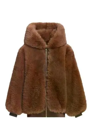 Elie Saab Hooded Zip-up Jacket - Brown