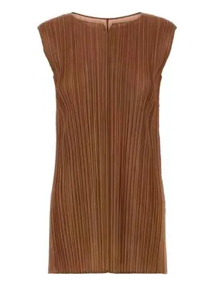 Issey Miyake Pleated Tunic - Brown