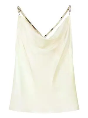 Patrizia Pepe Jewel-detail Silk Blouse - Neutrals