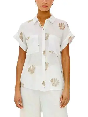 Rails Cito Shell-Print Pocket Shirt White