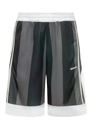 BARROW Striped Mesh Shorts - Black
