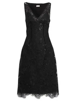 Simkhai Delphine Sequin Lace Dress - Black