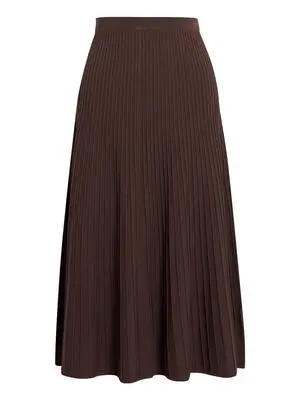 Simkhai Chiara Pleated Midi Skirt - Chocolate