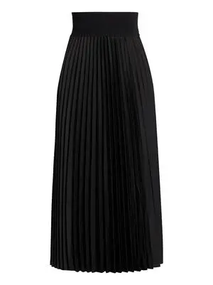 Simkhai Melanie Pleated Satin Midi Skirt - Black