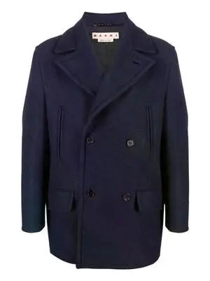 Marni Double-breasted Wool Coat - Blue