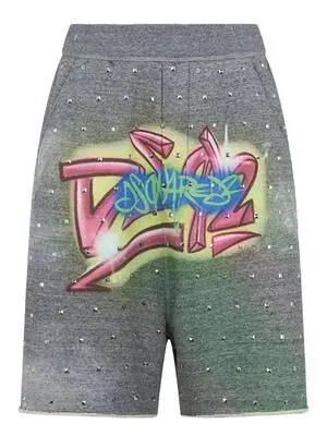 Dsquared2 Embellished Logo Print Shorts - Grey