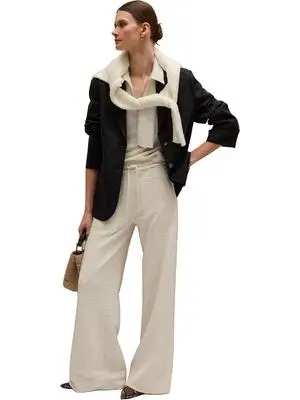 ME+EM Textured Track Pant - Cream