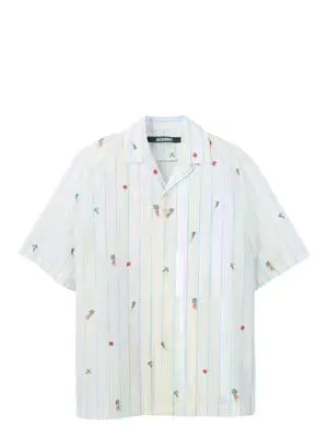 Jacquemus The Romarin Striped-pattern Shirt - White