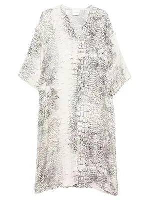 NUDE Printed V-neck Dress - Neutrals