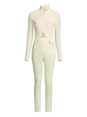 Elie Saab Turtleneck Belted Jumpsuit - Neutrals