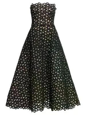 Elie Saab Strapless A-line Midi Dress - Black