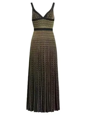 Elie Saab V-neck Midi Dress - Black