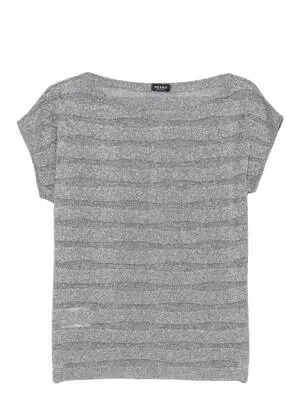 NEERA Lurex Stripe T-shirt - Grey