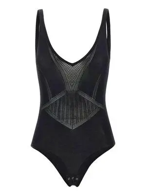 Elisabetta Franchi V-Neck Bodysuit Black