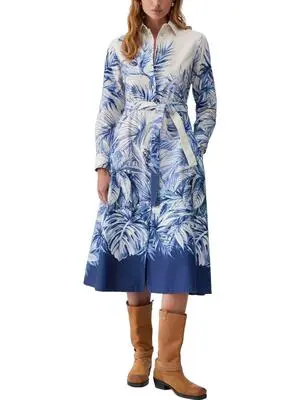 Liu Jo Floral-print Midi Shirt Dress - Blue