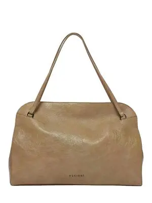 ORTIGNI Lido Leather Tote Bag With Shoulder Straps - Neutrals