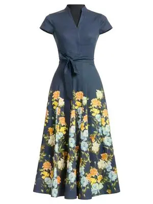 Sachin & Babi Floral-print Midi Dress - Blue