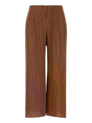 Issey Miyake Pleated Palazzo Pants - Brown