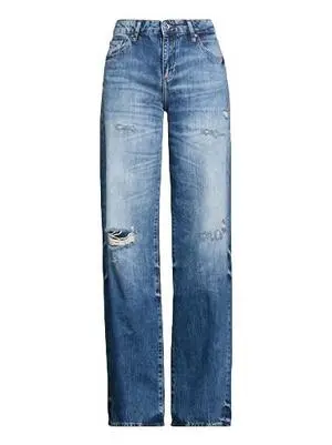 Armani Exchange High Waisted Straight Leg Jeans - Blue