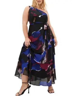 City Chic Tiered Ruffle Dress - Fade