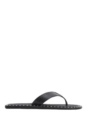 GIUSEPPE ZANOTTI Leather Thong Sandals - Black