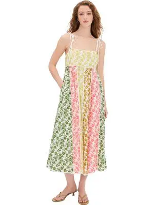 English Factory Colorblock Floral Printed Midi Dress - Multi