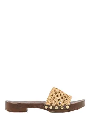DOLCEVITA Sadie Raffia Slides - Tan Raffia