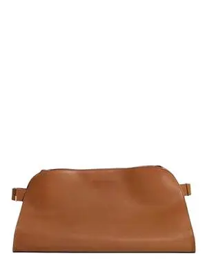 THE ROW Leather Clutch - Brown