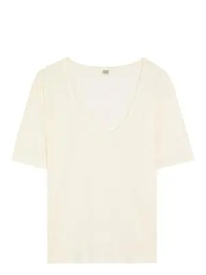 TOTEME Cotton And Silk-blend T-shirt - White