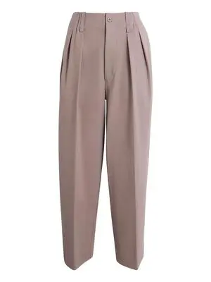 Issey Miyake Cotton Blend Simple Ensemble Trousers - Grey