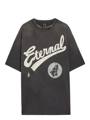SAINT MXXXXXX Fog Printed Cotton T-shirt - Black