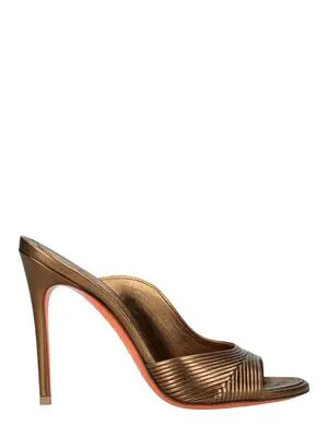 Santoni Nappa Leather Serpentine Mules - Gold