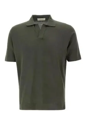 FILIPPO DE LAURENTIIS Short-sleeve Ribbed-trim T-shirt - Green