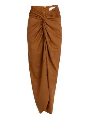 Silvia Tcherassi Draped Midi Skirt - Tan
