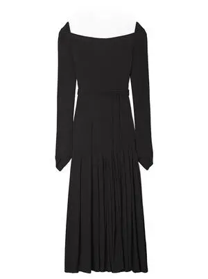 Tory Burch Viscose Jersey Pleated Dress - Black