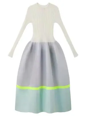 CFCL Ribbed Panelled Dress - Grey