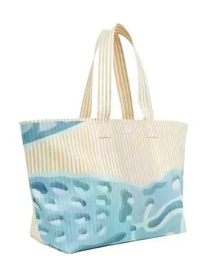 Lacoste Striped Tote Bag - Neutrals