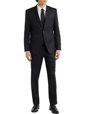 BOSS Huge Solid Wool Suit - Black