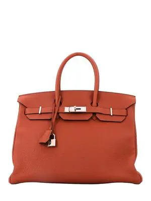 HERMÈS Birkin Handbag Cuivre Togo With Palladium Hardware