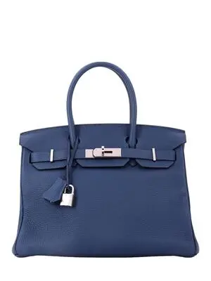 Hermès Birkin Handbag Blue Togo With Palladium Hardware 30 Deep Blue