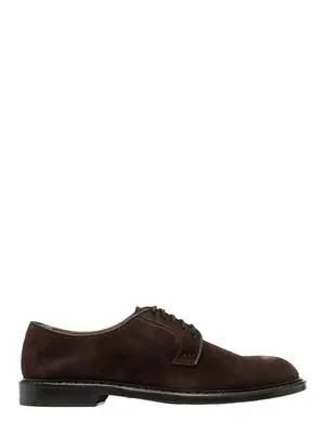 DOUCAL'S Lace-up Suede Derby Shoes - Brown