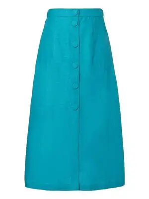 ERES Amusante Linen Midi Skirt - Blue