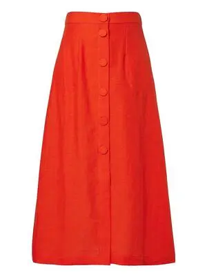 ERES Amusante Linen Midi Skirt Red