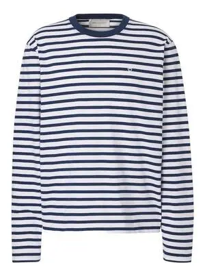 AMI Paris Striped Cotton Jersey T-shirt - Blue