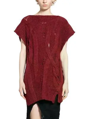 HALOS Cable Knit Vest - Red