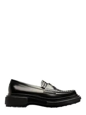 ADIEU PARIS Perforated Leather Loafers - Black