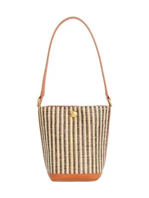 Lacoste Stripes Appliqué Bucket Bag - Neutrals