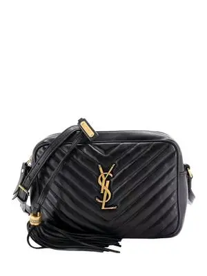 Saint Laurent Lou Camera Bag Matelassé Chevron Leather - Black