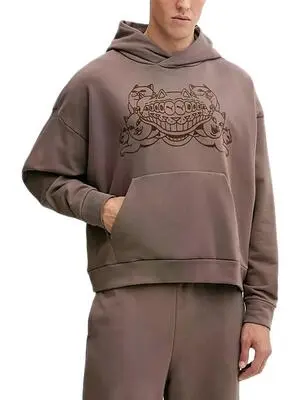 PUMA Graphic Print Hooded Sweatshirt - Brown