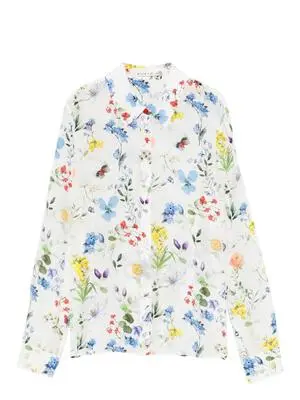 Alice + Olivia Willa Printed Blouse - White